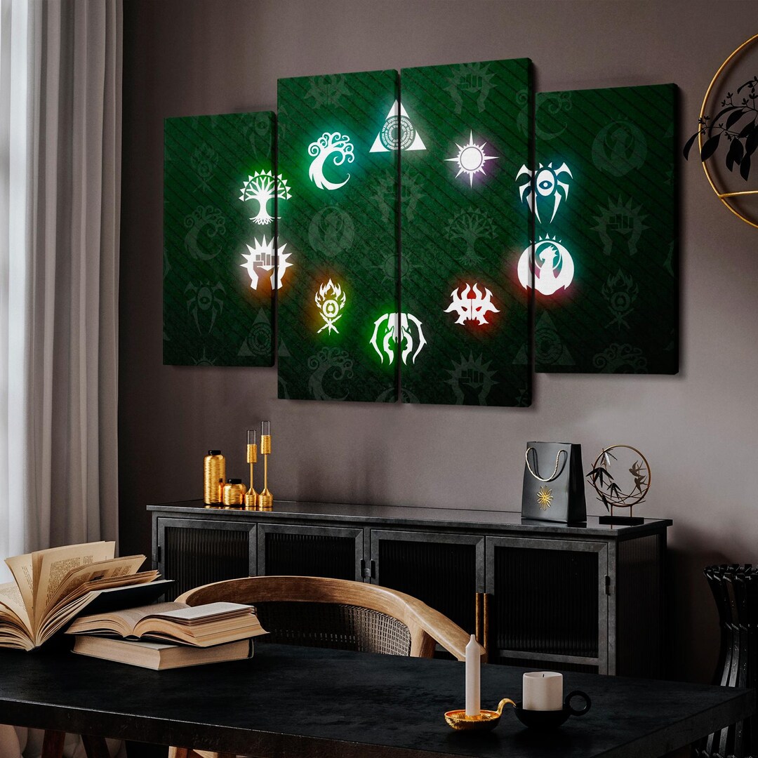 Magic the Gathering Guilds Canvas Print, Neon MTG Guild Symbols Art ...