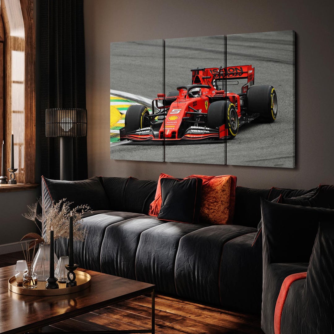 Formula 1 Poster, Race Car Photo, Motorsport Action Scene, Ferrari F1 ...