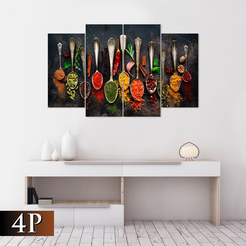 Spice Wall Decor Kitchen Wall Decor Cooking Canvas Spices | Etsy
