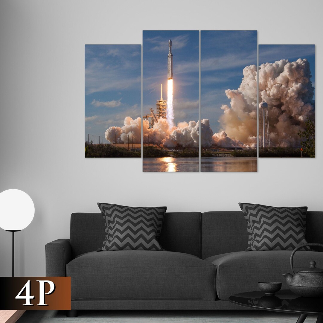 Falcon Heavy, Space Rocket, NASA Canvas, Extra Large Canvas Wall Art ...
