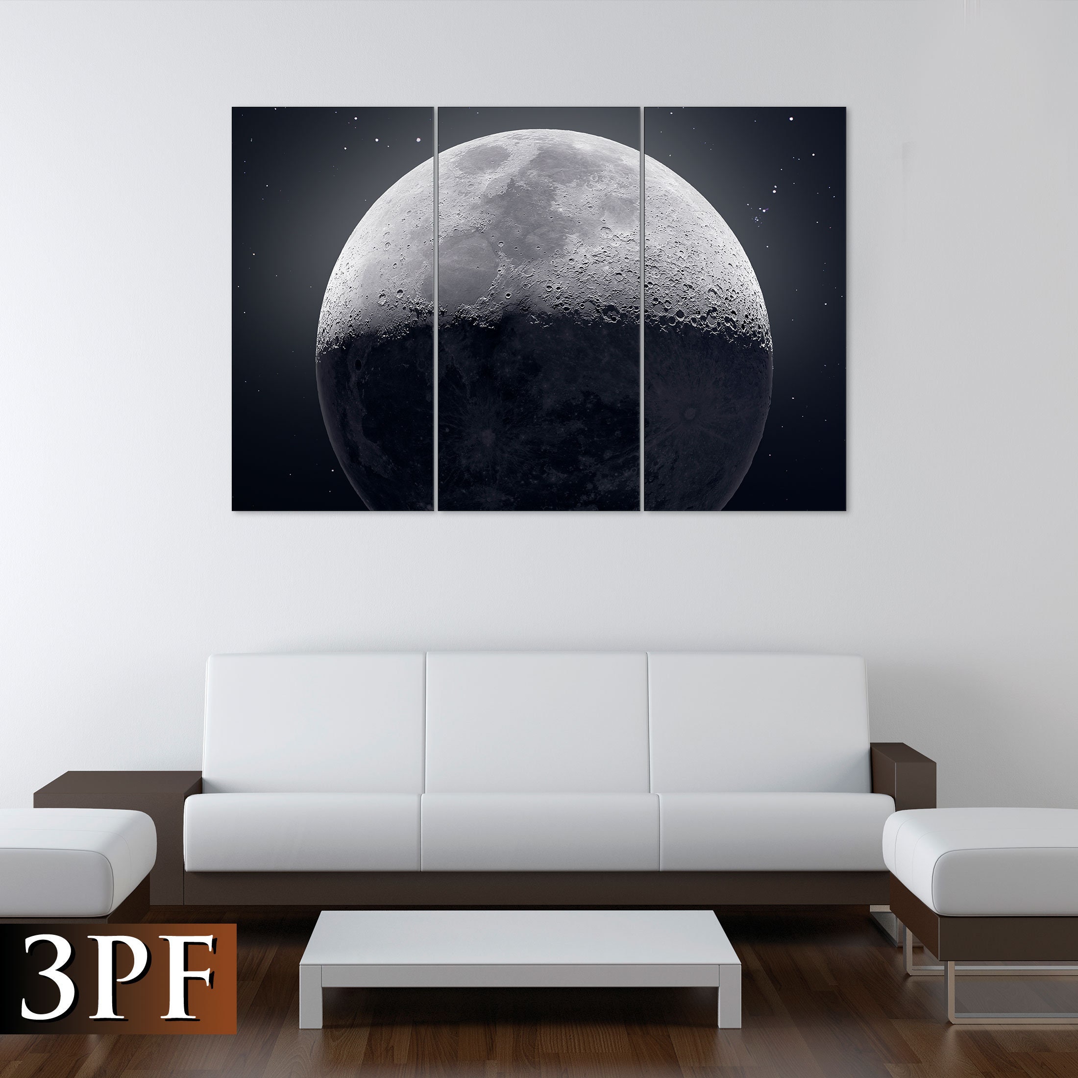 Moon Canvas Wall Decoration Ideas Large Wall Art Space Wall | Etsy