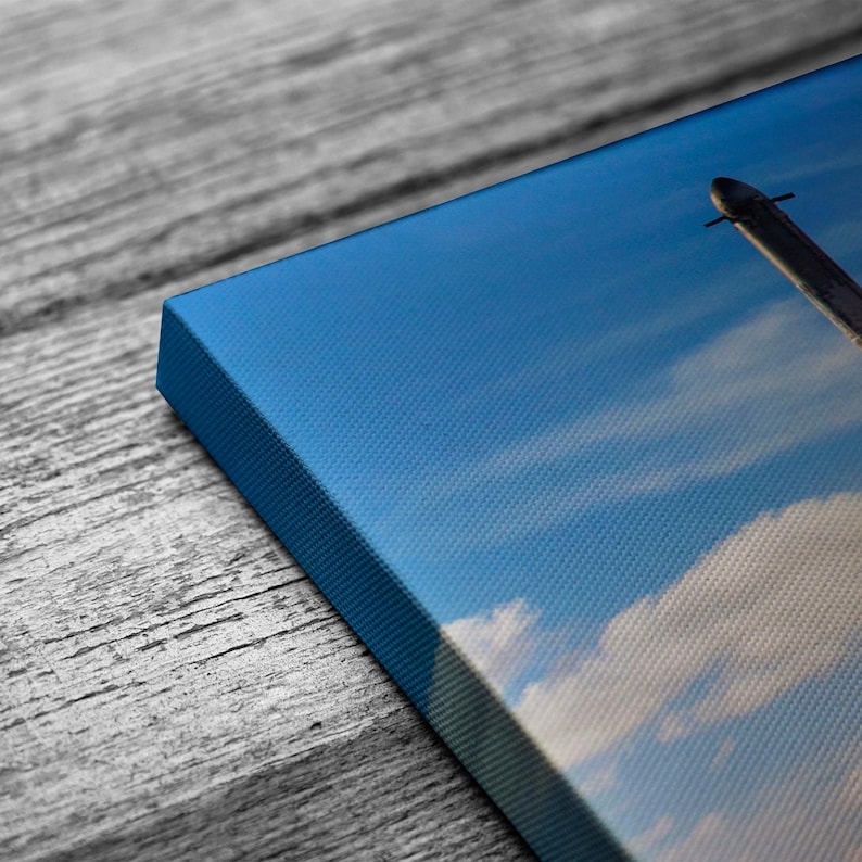 Spacex Dual Landing Canvas, Falcon 9 Rocket Art, Aerospace Wall Decor ...