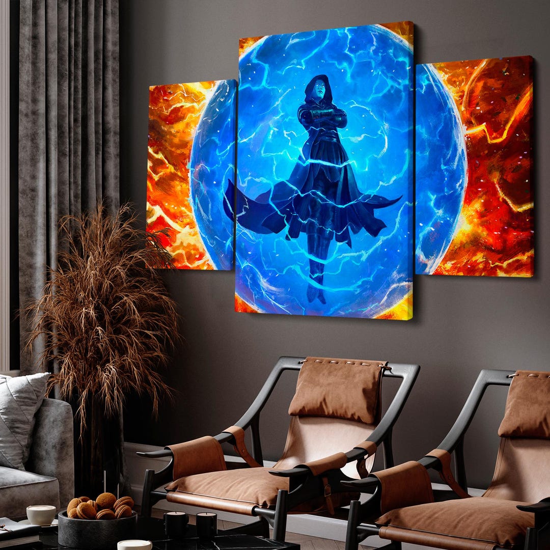 Blue Electric Mage Canvas, Magic the Gathering, Sorcerer in Sphere of ...