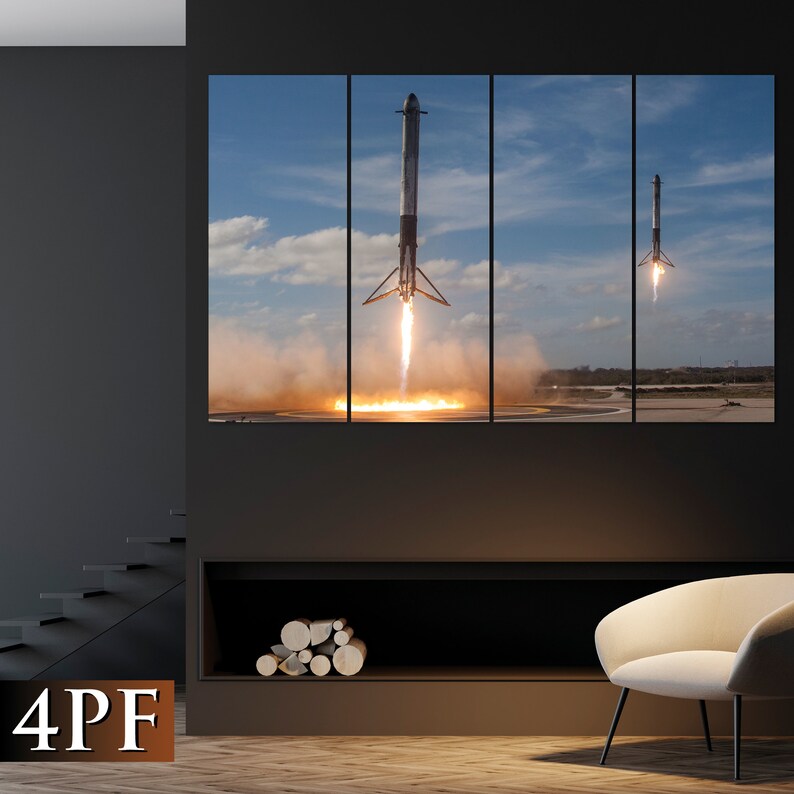 Spacex Rocket Launch NASA Print Falcon Heavy Canvas Falcon | Etsy