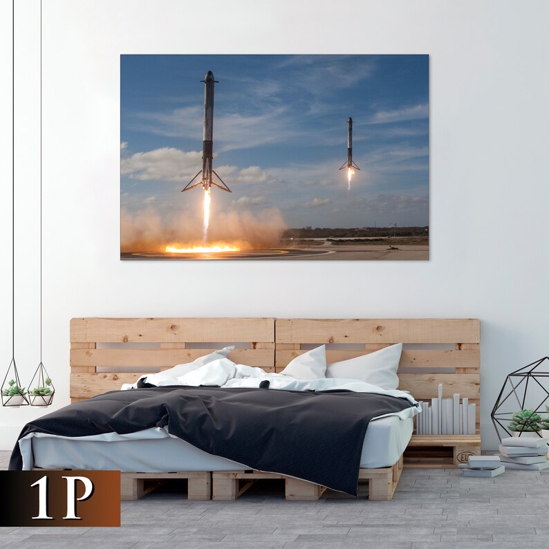 Spacex Rocket Launch NASA Print Falcon Heavy Canvas Falcon | Etsy