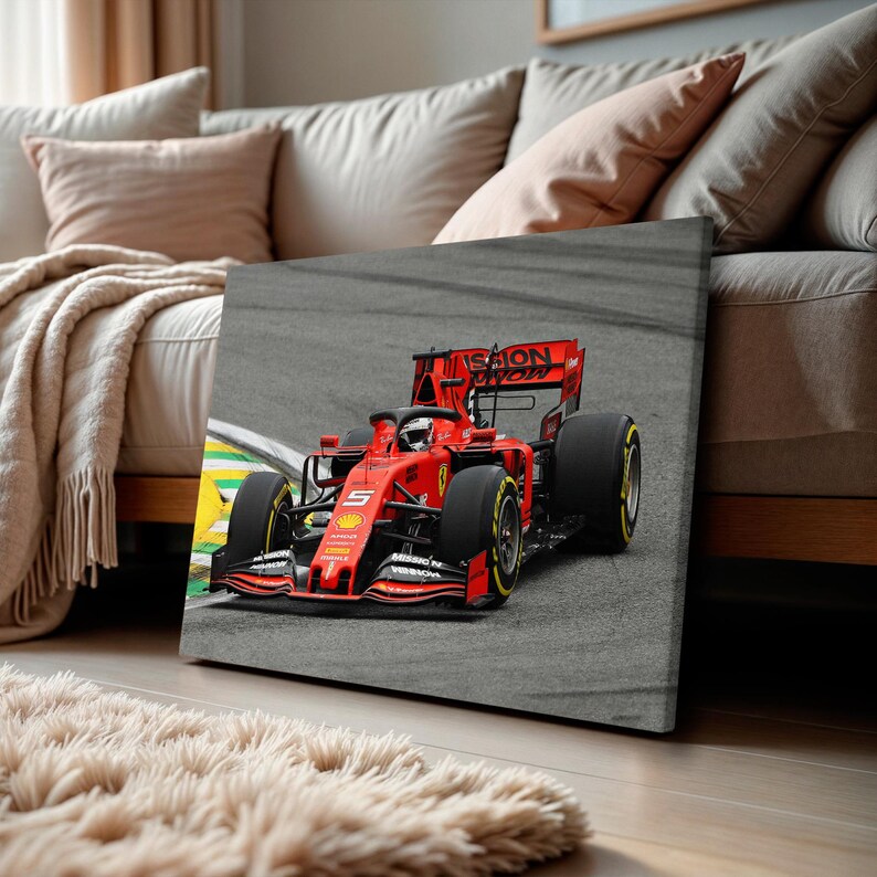 Formula 1 Poster, Race Car Photo, Motorsport Action Scene, Ferrari F1 ...