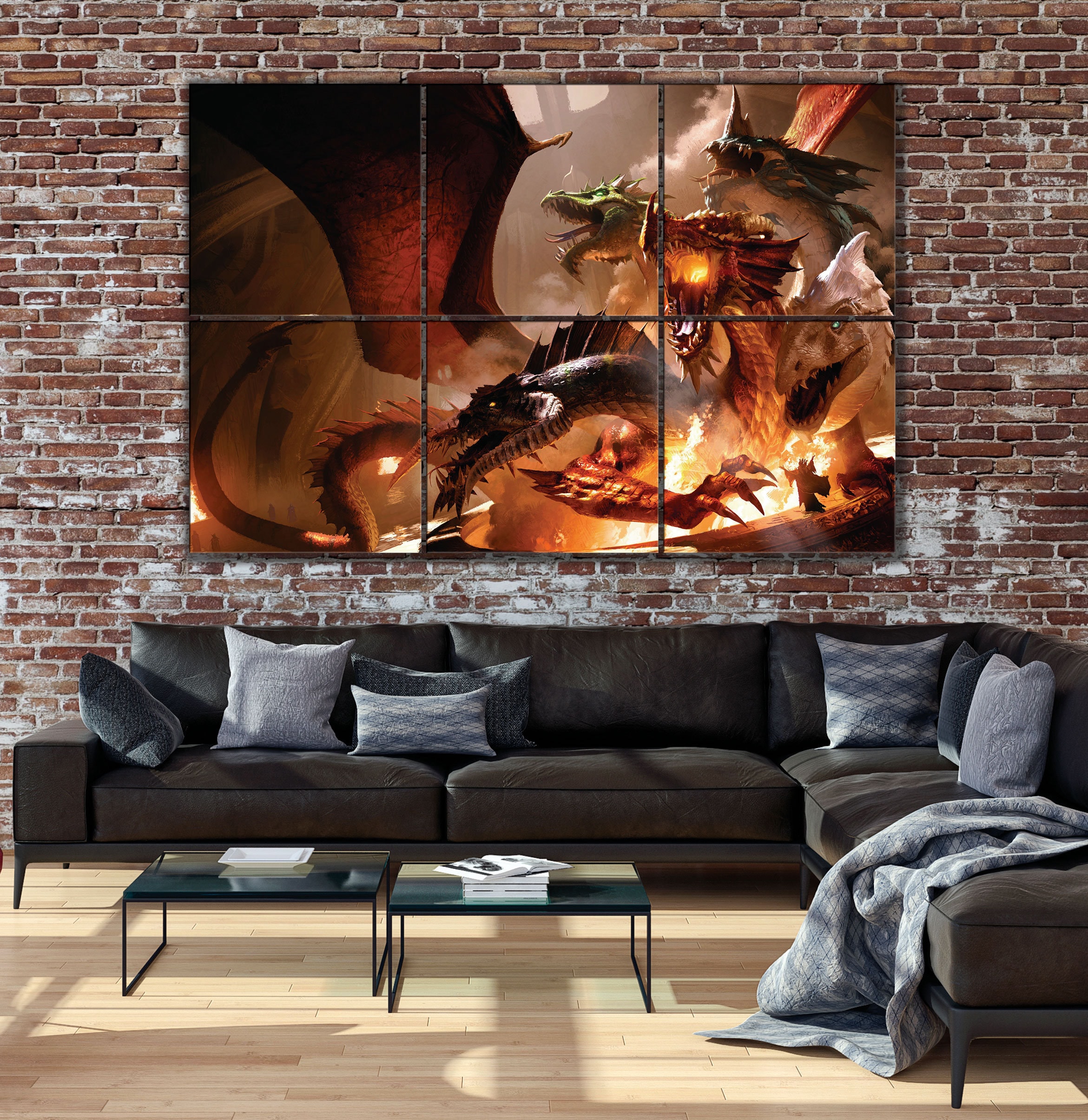 DnD print Dungeons and Dragons DnD canvas Dragons wall art | Etsy