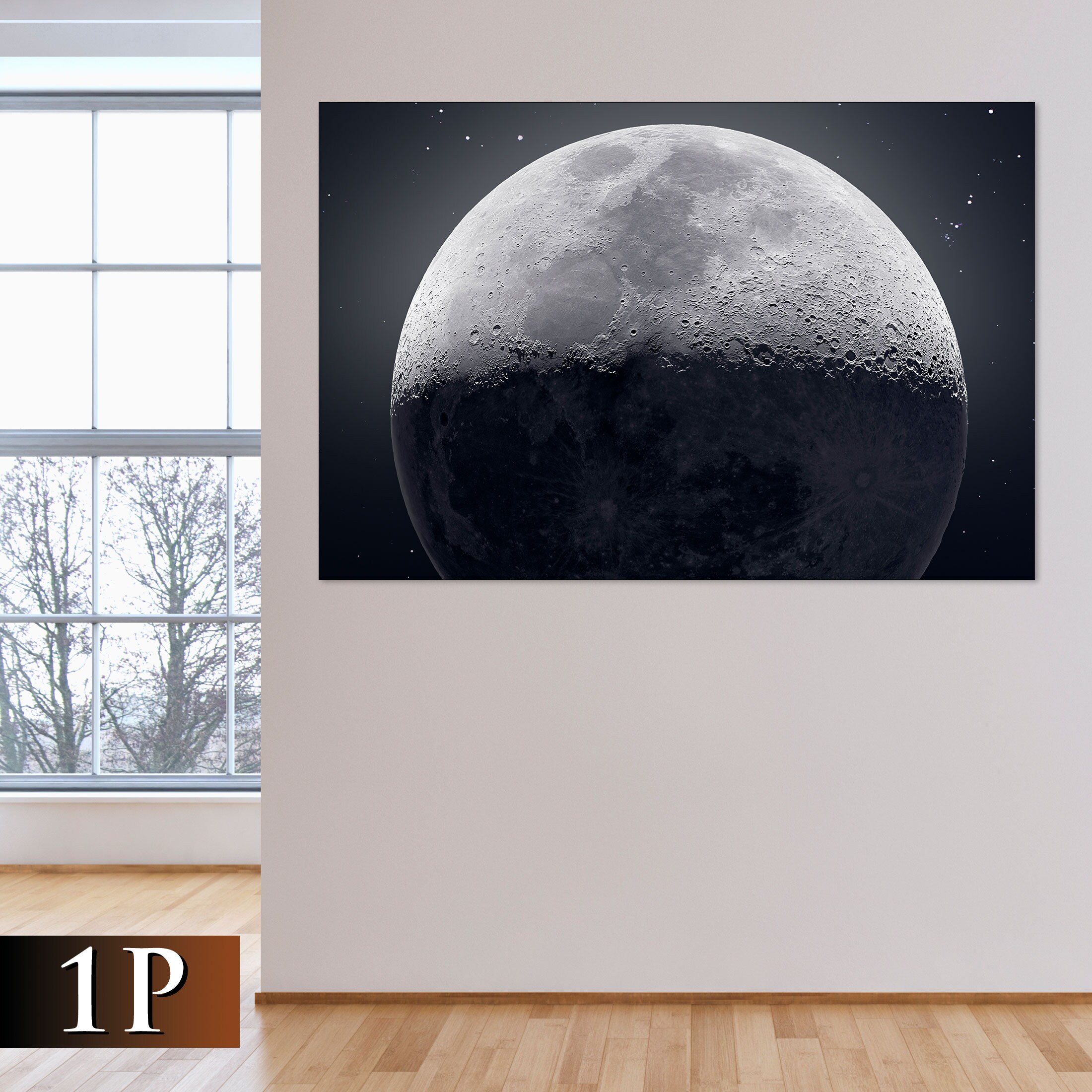Moon Canvas Wall Decoration Ideas Large Wall Art Space Wall | Etsy