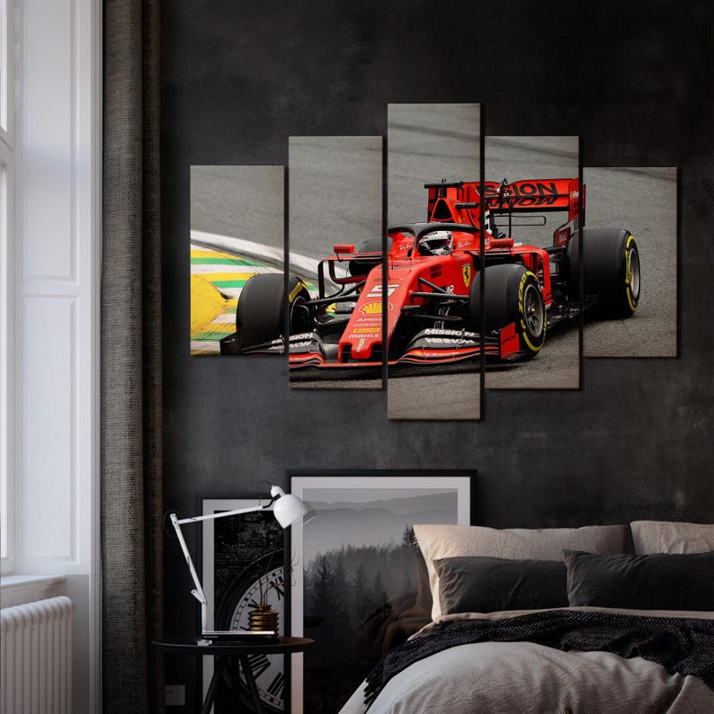 Formula 1 Poster, Race Car Photo, Motorsport Action Scene, Ferrari F1 ...