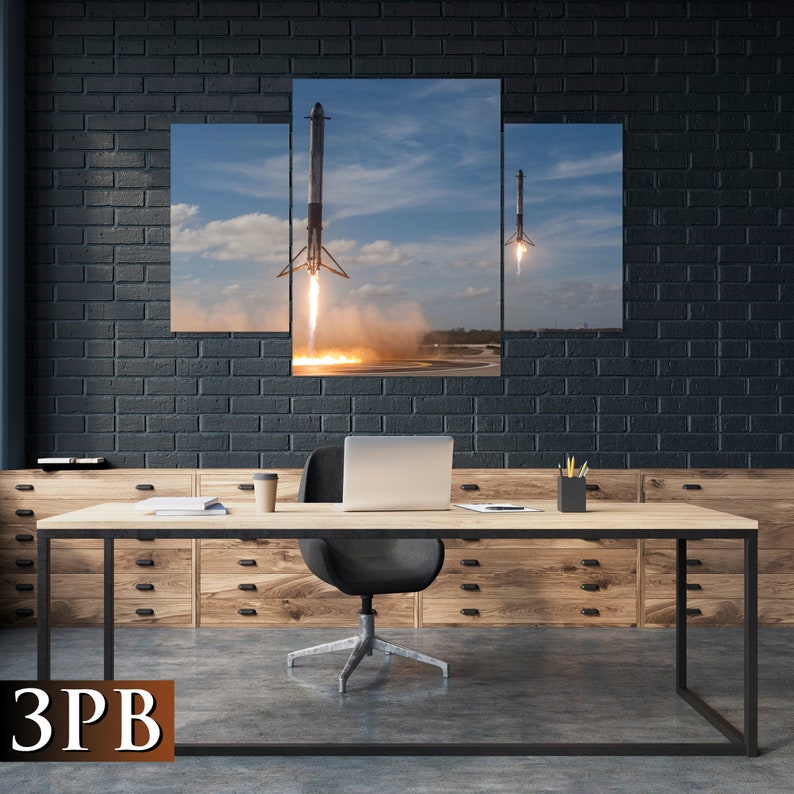 Spacex Rocket Launch NASA Print Falcon Heavy Canvas Falcon | Etsy