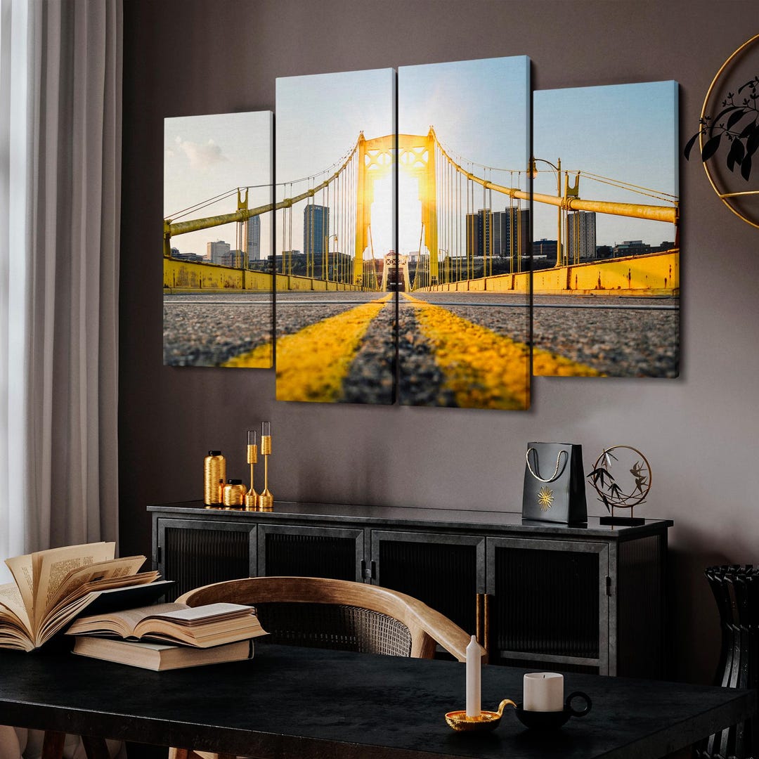 Pittsburgh Bridge Print, City Canvas, Sityscape Canvas, Pittsburgh ...