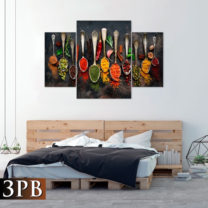 Spice Wall Decor Kitchen Wall Decor Cooking Canvas Spices | Etsy