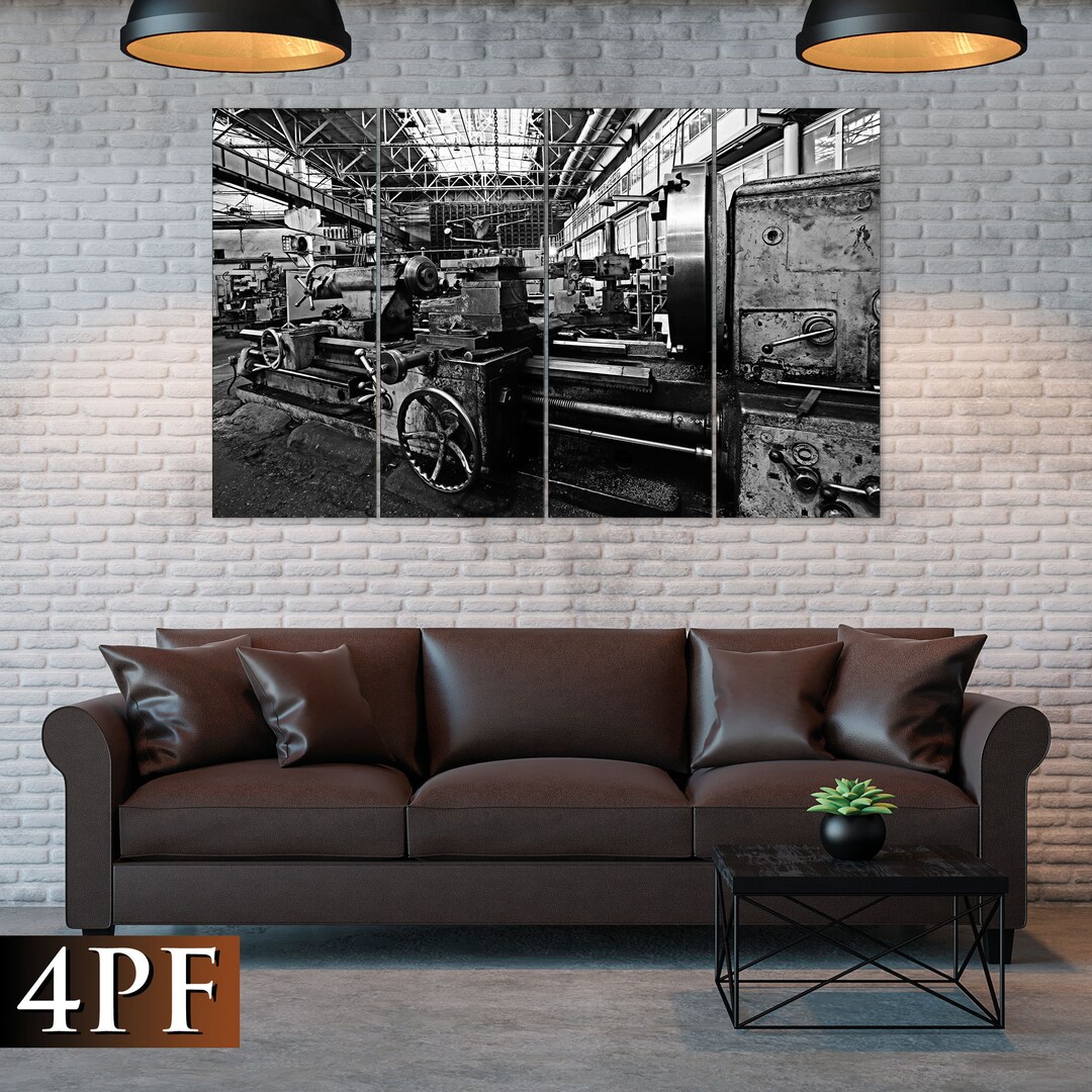 Lathe Equipment, Machine, Old Factory, Retro Canvas, Manufacturing, Old ...