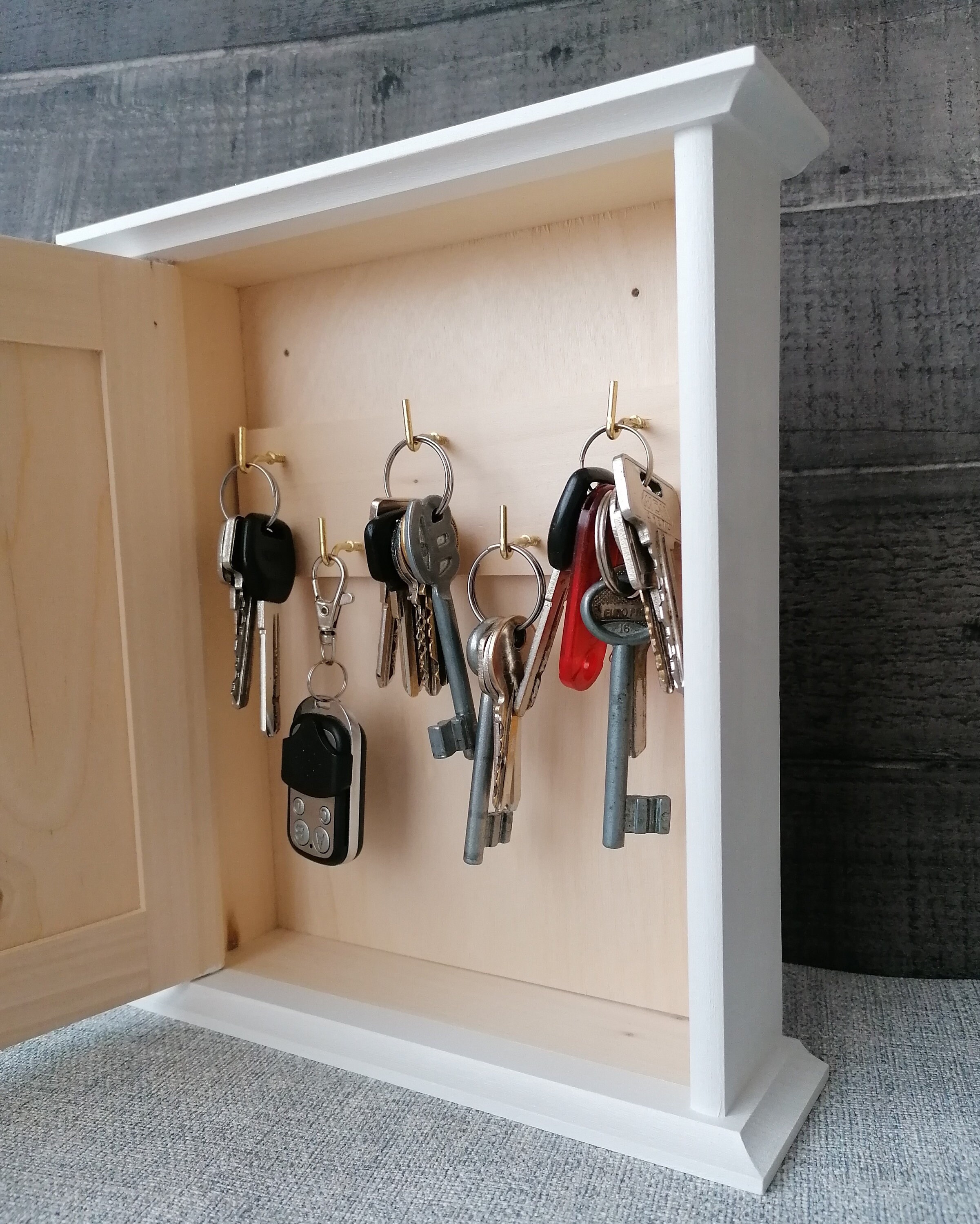 Key Box Holder Wooden Key Box Box Storage Cabinet Key Organizer Key ...