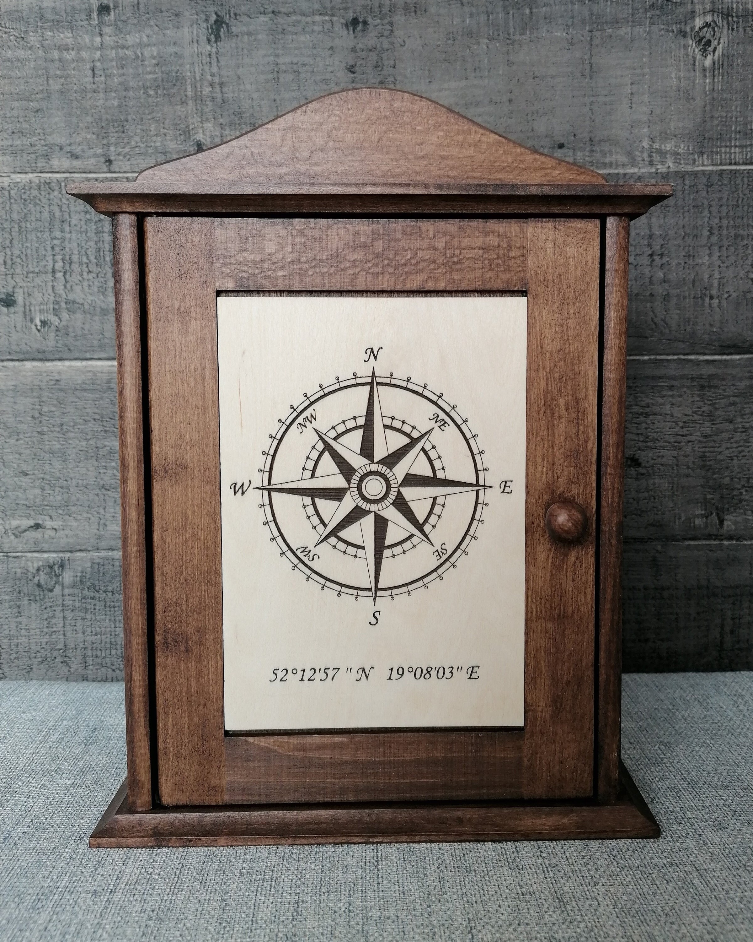 Key Box Holder Wooden Key Box Wind Rose Gift for a New Home - Etsy