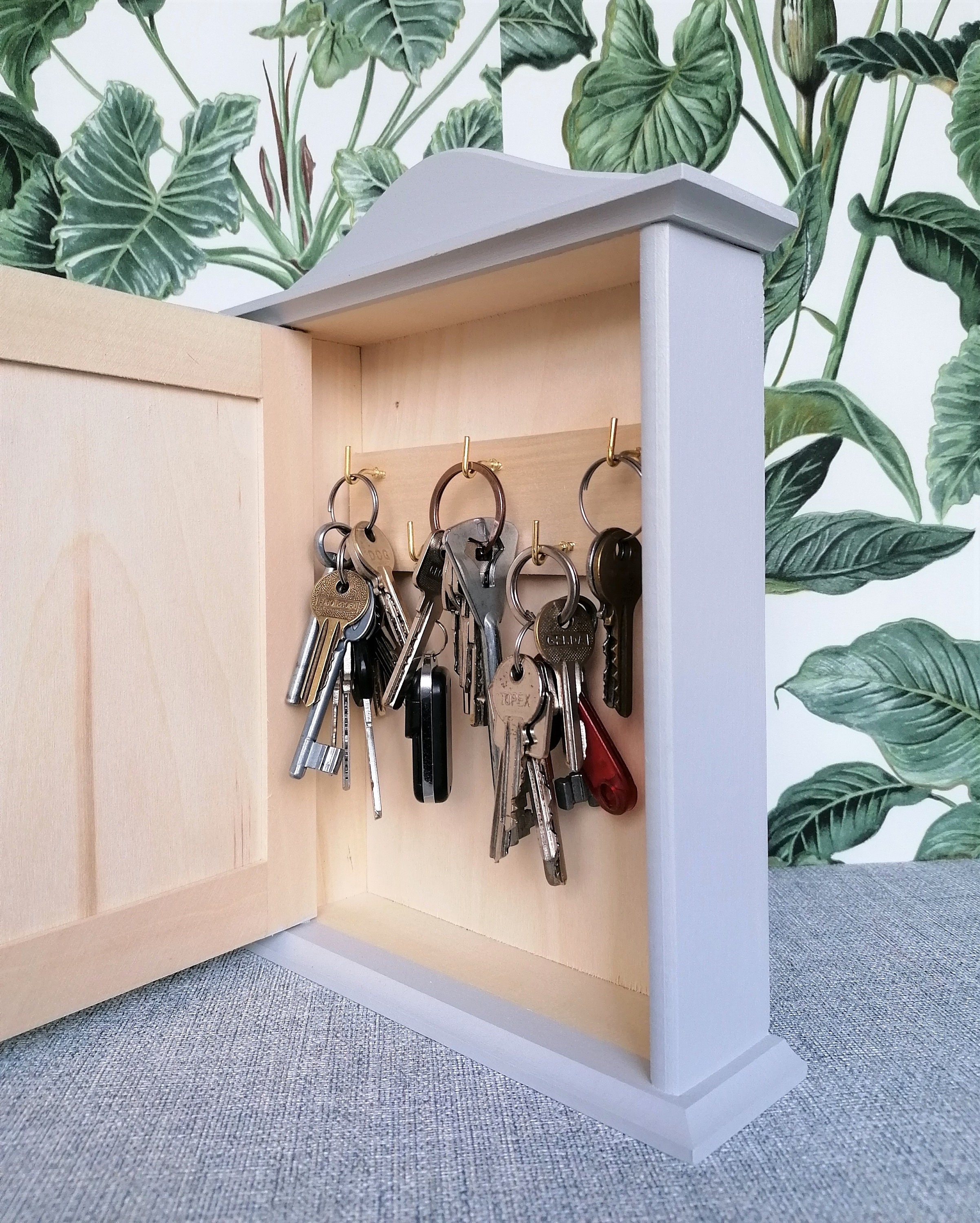 Key Box Holder Wooden Key Box Box Storage Cabinet Key Organizer Key ...