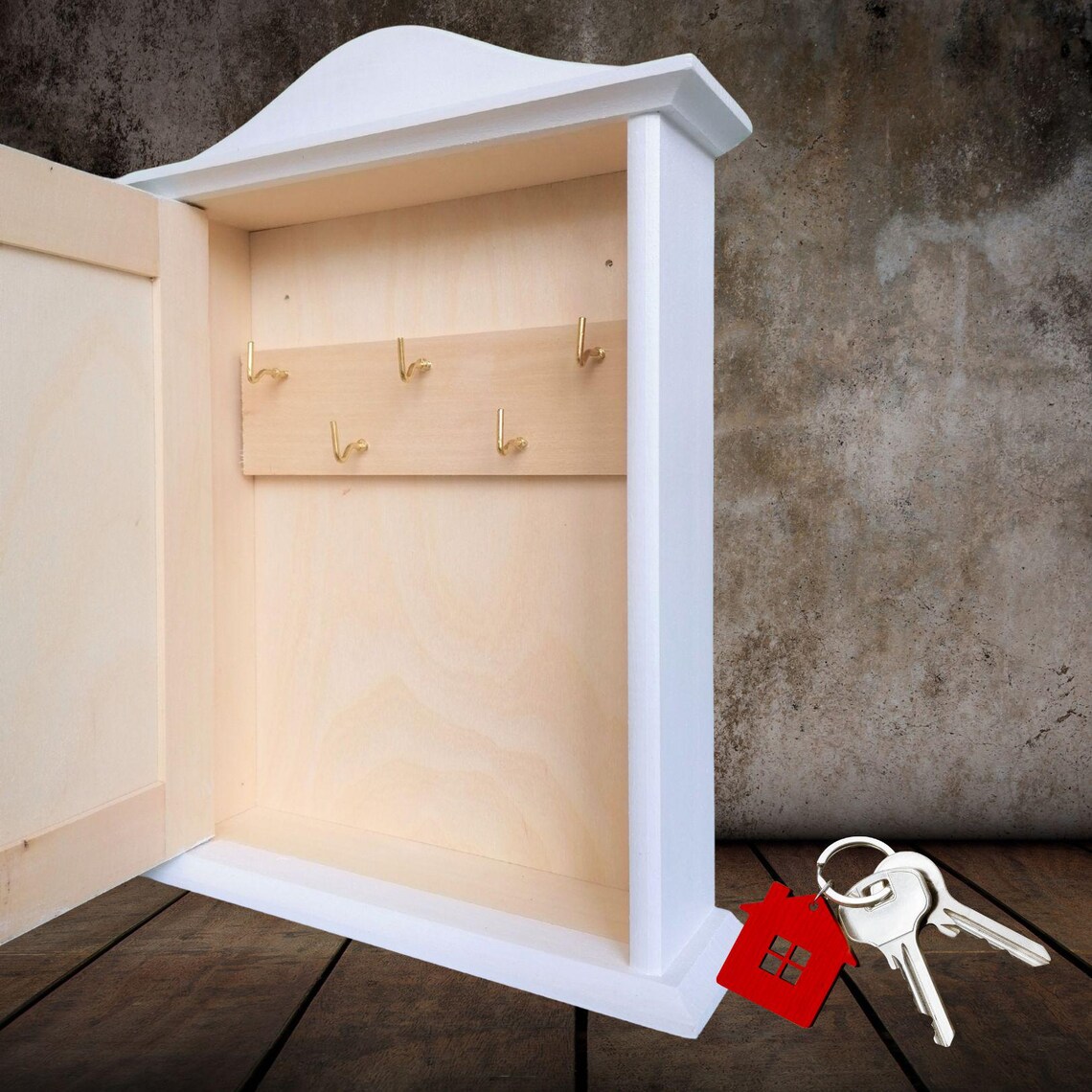 Key Box Holder Wooden Key Box Box Storage Cabinet Key Organizer Key ...