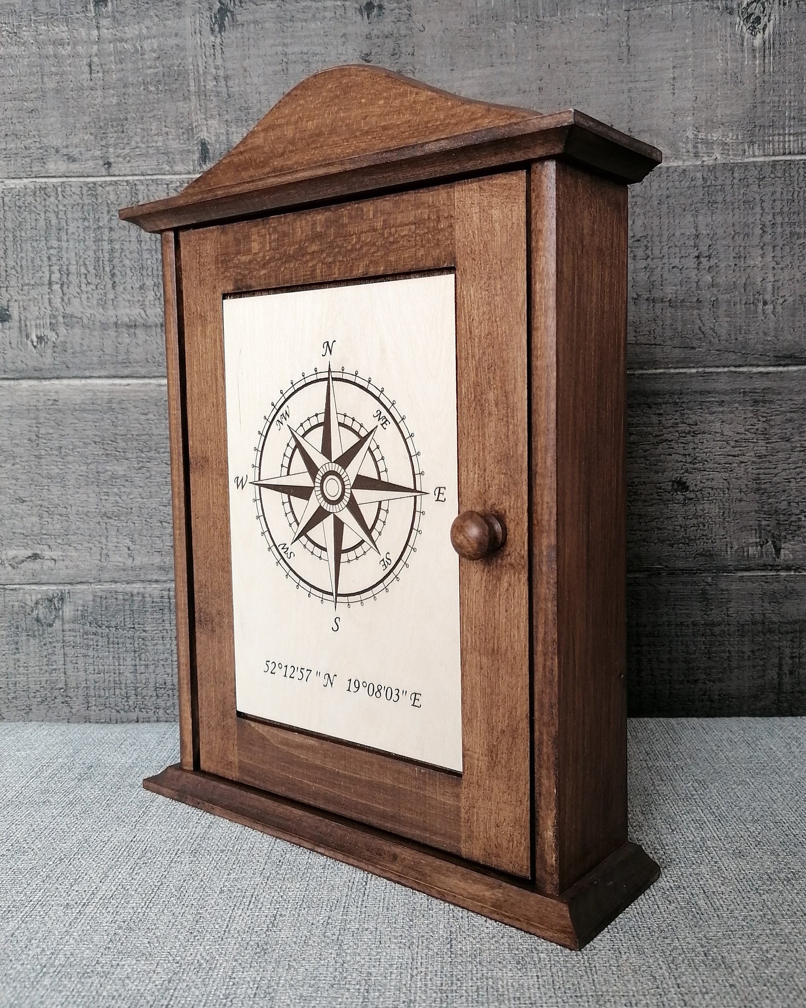 Key Box Holder Wooden Key Box Wind Rose Gift for a New Home - Etsy