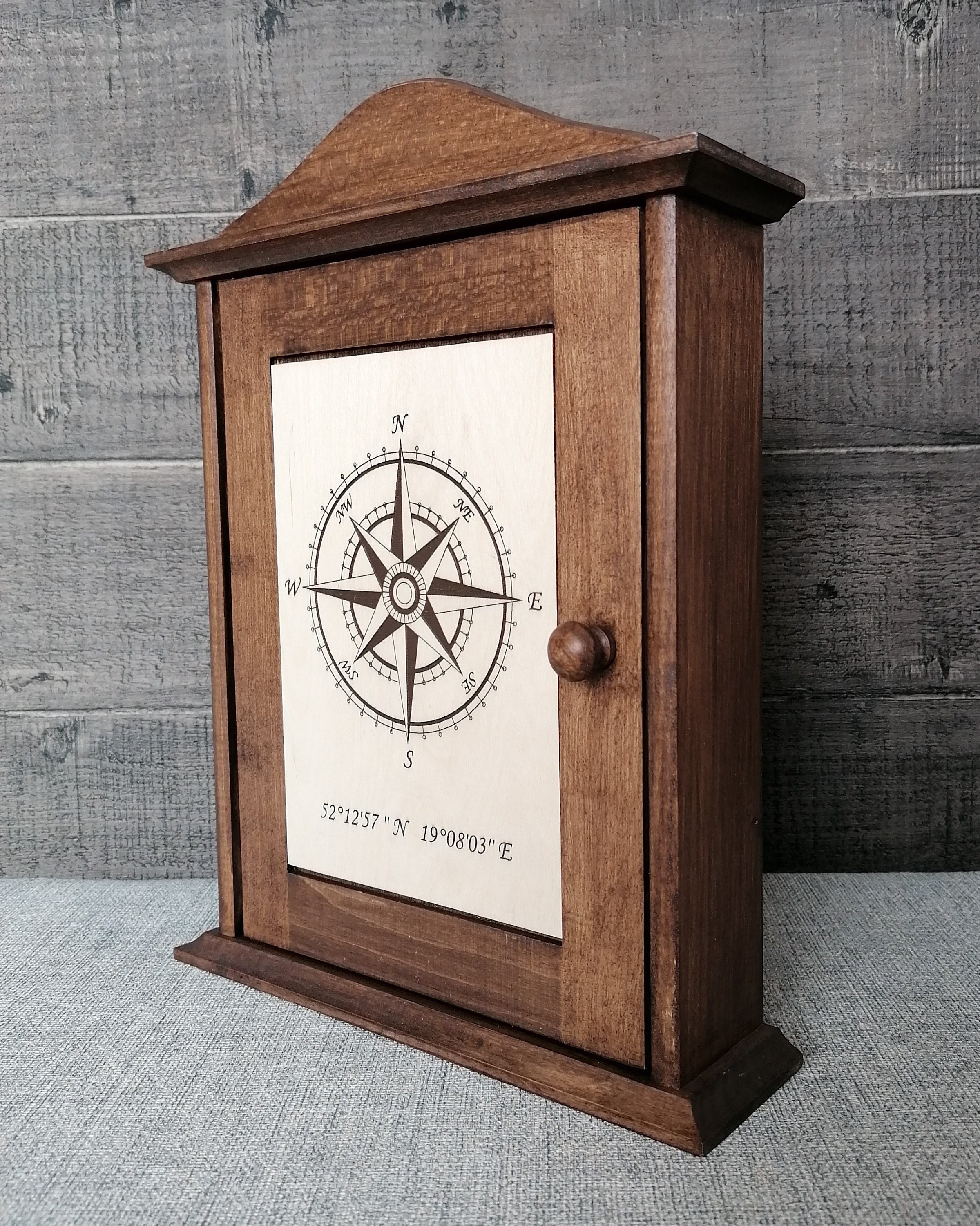 Key Box Holder Wooden Key Box Wind Rose Gift for a New Home - Etsy