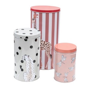 Set of 3 Animal Decorative Food Canister Tins / Beautifully Designed ...