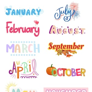 Monthly Labels | Goodnotes Stickers | PNG | Digital Planning | iPad ...
