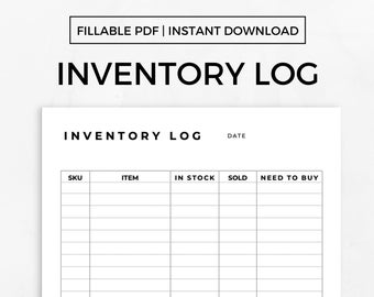 Printable Inventory Management Form, Inventory Sheet, Inventory List ...