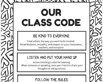 Black and White Classroom Rules Poster: Notice to All Students ...