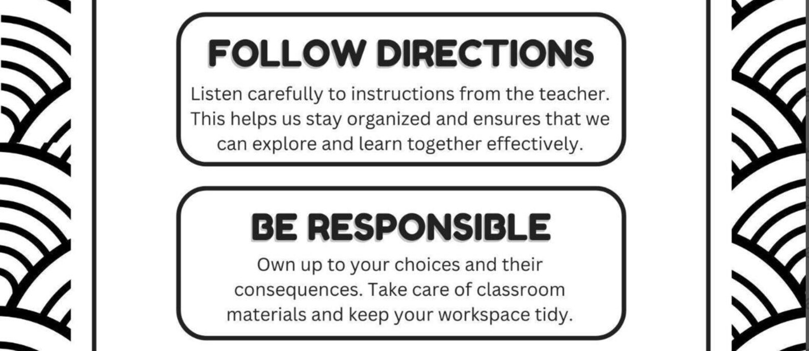 Black and White Classroom Rules Poster | B & W | PRINTABLE - Etsy Canada