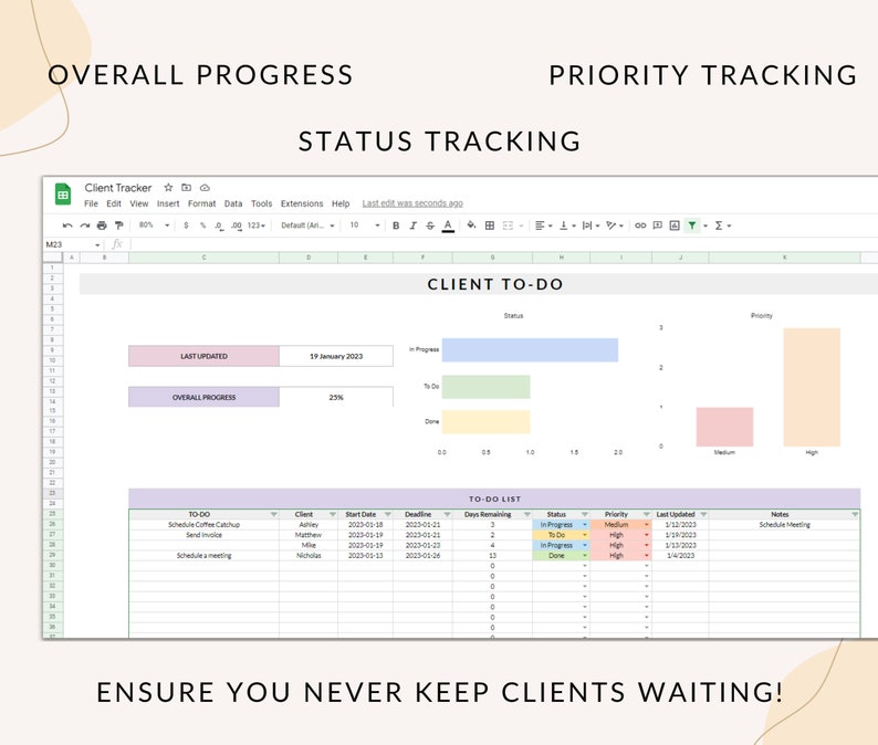 Client Tracker Spreadsheet, Client Management Google Sheets, Small ... Client Tracker Spreadsheet, Client Management Google Sheets, Small ...