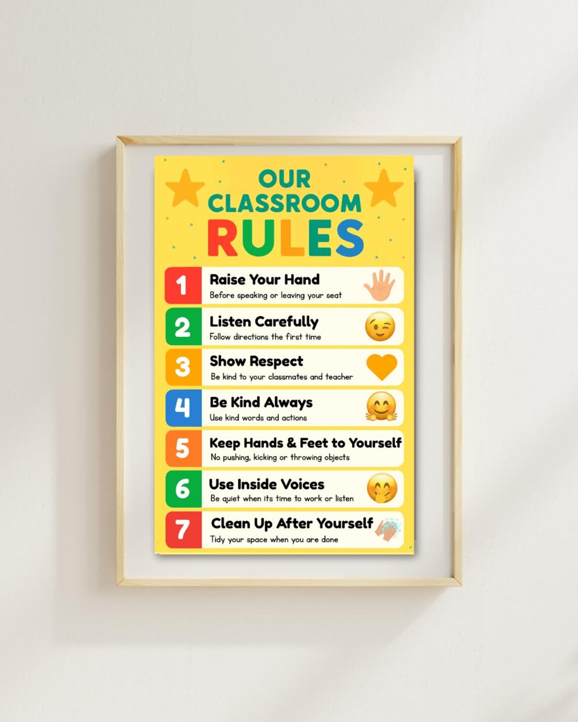 Classroom Rules Poster: Vibrant, Colorful Designs (printable PDF) - Etsy