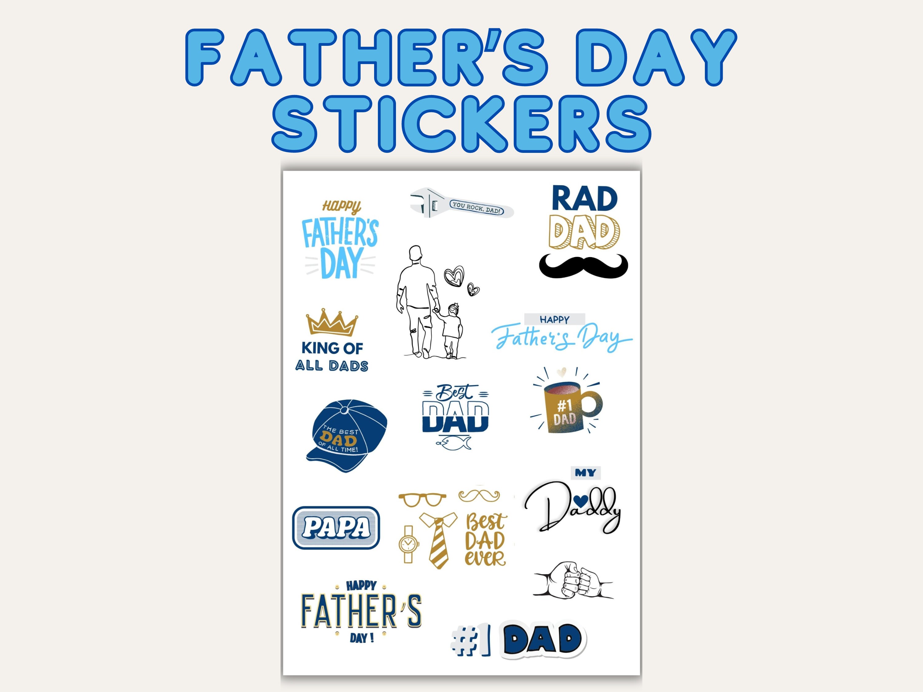 Father's Day Stickers | Goodnotes Stickers | PNG | Digital Planning ...