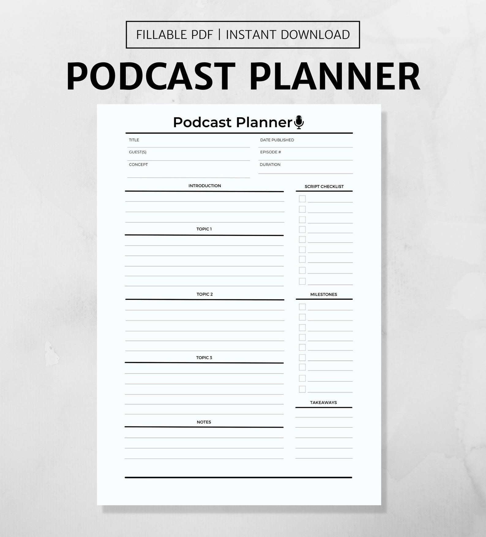 Editable Podcast Planner Podcast Worksheet Podcast Plan | Etsy Editable Podcast Planner Podcast Worksheet Podcast Plan | Etsy
