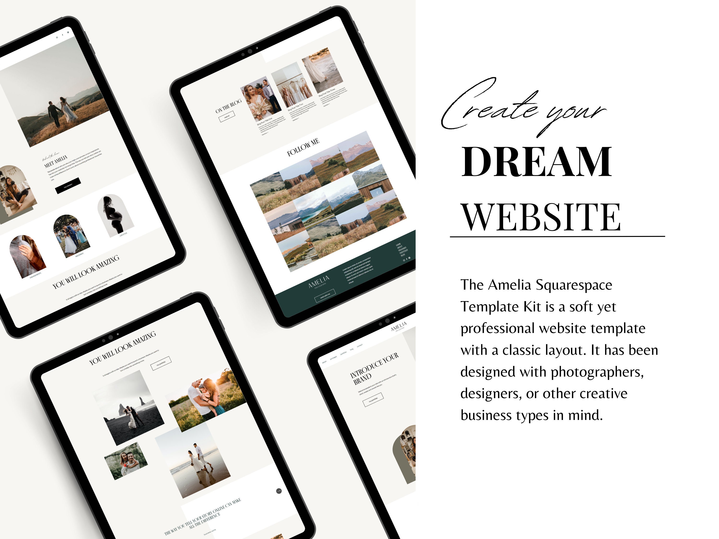 Amelia Photography Website Template: Designer Portfolio on Squarespace ...
