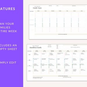 Colorful Family Chore Chart Google Sheets Template , Editable Family ...