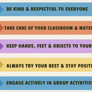 Colorful Classroom Rules Poster: Vibrant Decor (instant Download) - Etsy