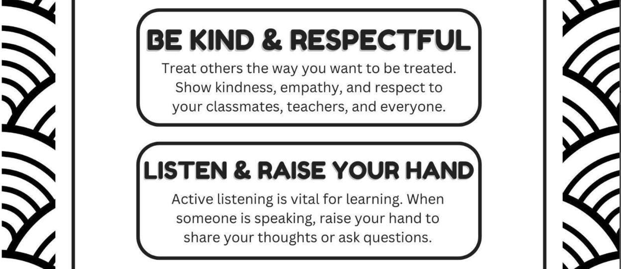 Black and White Classroom Rules Poster | B & W | PRINTABLE - Etsy Canada