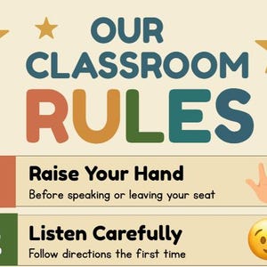 Classroom Rules Poster: Vibrant, Colorful Designs (printable PDF) - Etsy