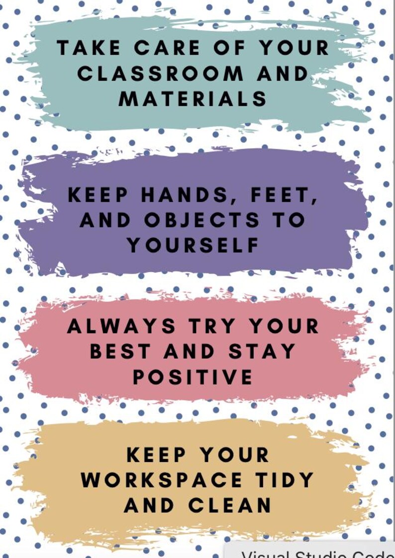 Colorful Classroom Rules Poster: Vibrant Decor (instant Download) - Etsy
