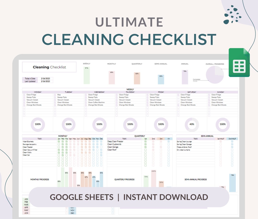 EDITABLE Cleaning Planner, Cleaning Checklist, Cleaning Schedule, Adhd ...