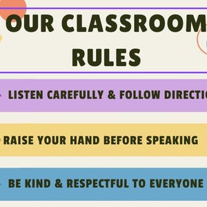 Colorful Classroom Rules Poster: Vibrant Decor (instant Download) - Etsy