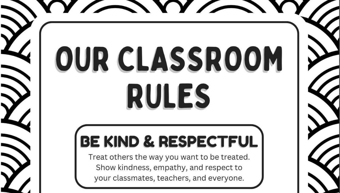 Black and White Classroom Rules Poster | B & W | PRINTABLE - Etsy Canada