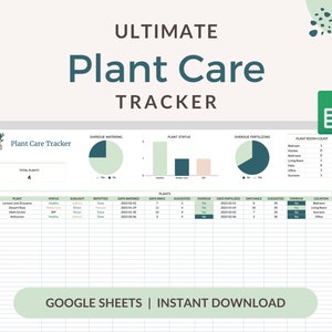 Plant Care Tracker Spreadsheet: Houseplant Watering Schedule (google ...