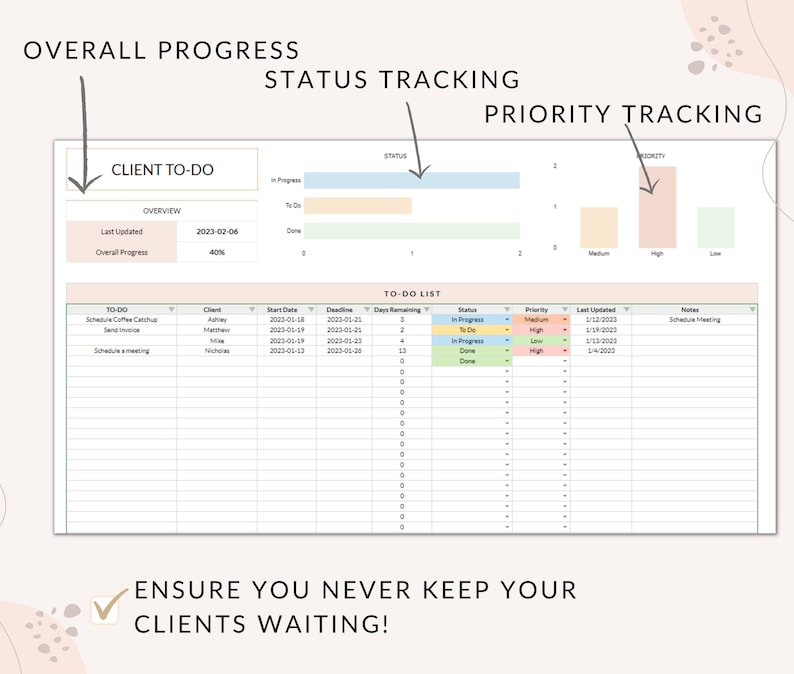 Client Tracker Google Sheet: Small Business Lead Tracker (digital ...