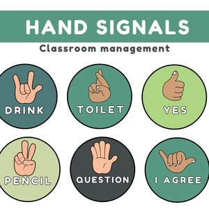 Hand Signals Posters | Shine Bright Classroom Decor - Etsy