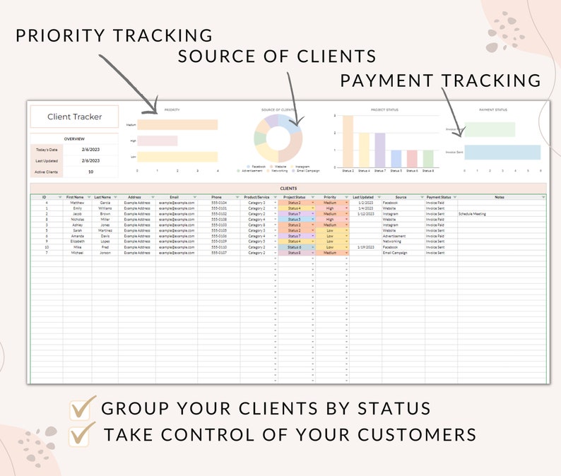 Client Tracker Google Sheet: Small Business Lead Tracker (digital ...