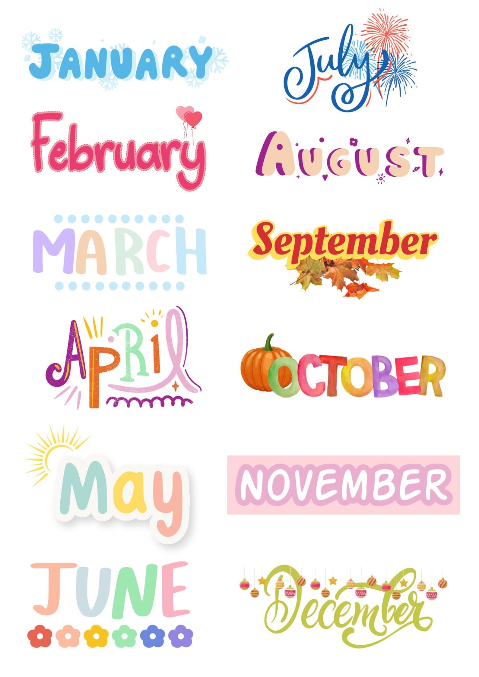 Monthly Labels | Goodnotes Stickers | PNG | Digital Planning | iPad ...