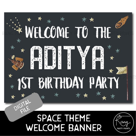 Space theme Welcome Banner Space Birthday Party Printables | Etsy