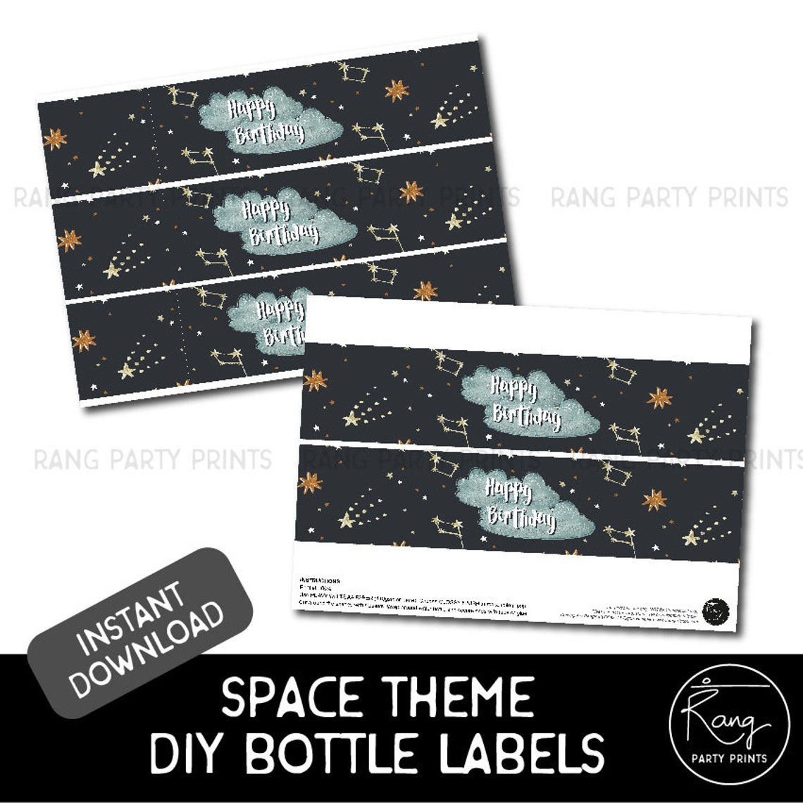 Space Theme Bottle Labels Space Theme Birthday Party Printables Space ...