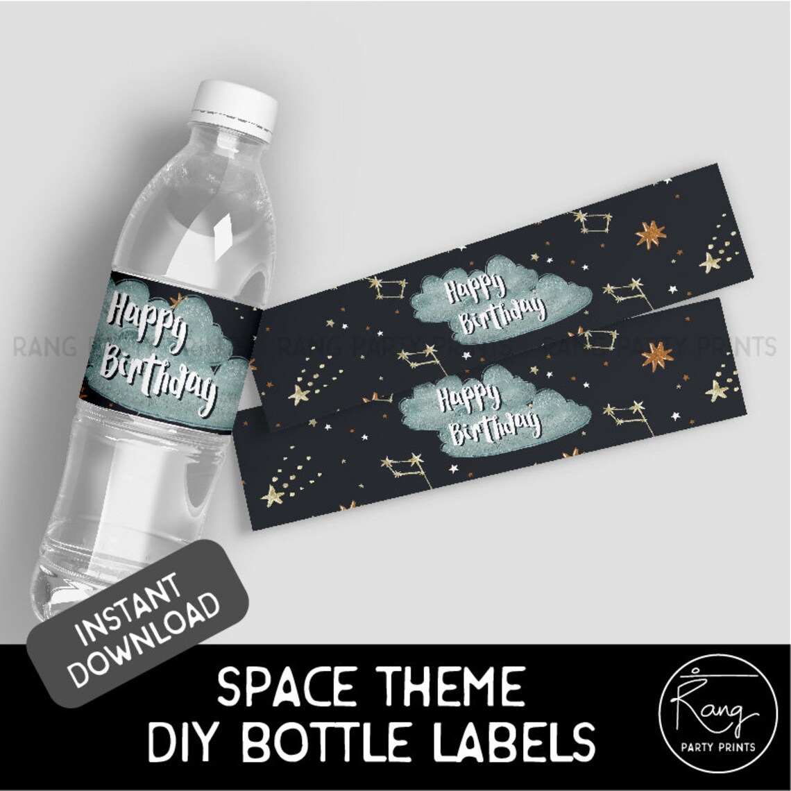 Space Theme Bottle Labels Space Theme Birthday Party Printables Space ...
