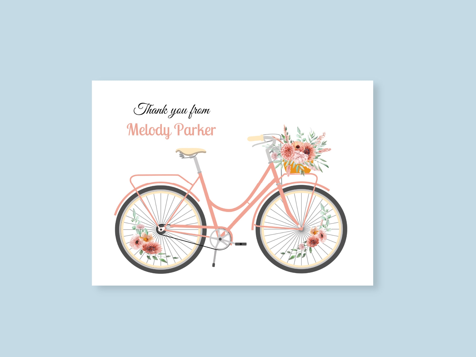 Personalized Thank You Card Printable Custom Appreciation Fold Greeting ...